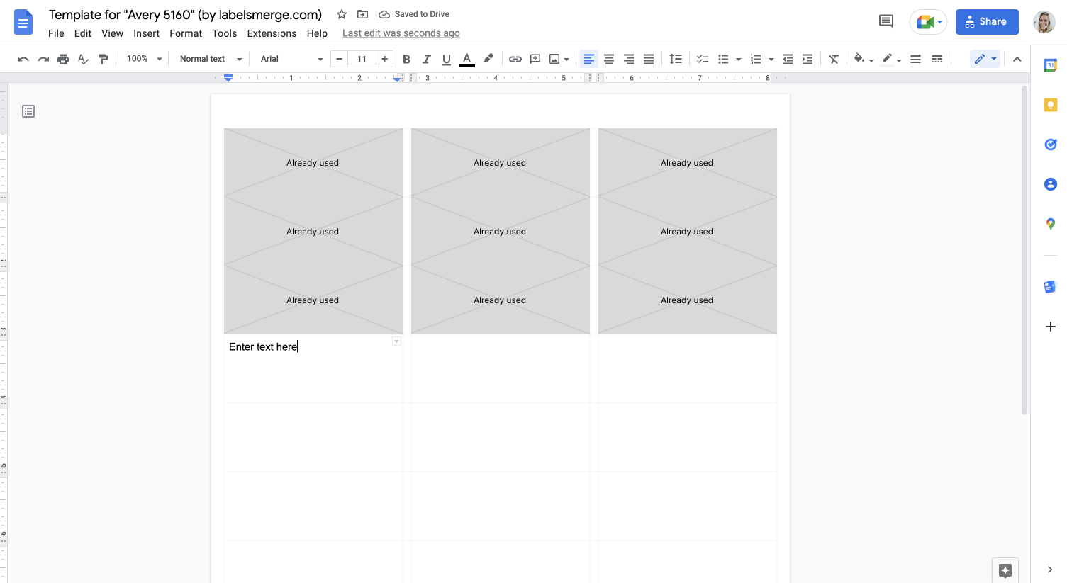 How To Print Labels On A Partially Used Sheet In Google Docs 